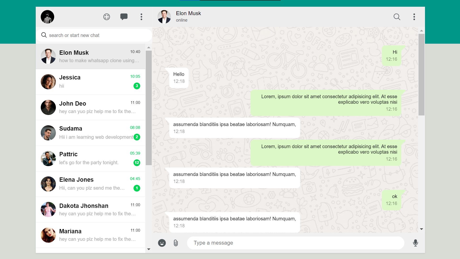 GitHub - abhishksen/Whatsapp_chat_UI_clone: the whatsapp chat UI clone using HTML5 and CSS3