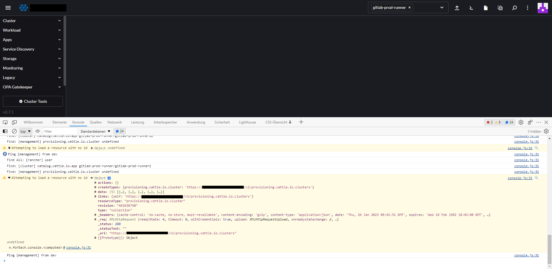 [BUG] Rancher version v2.7.0 & v2.7.1 - Apps can no longer be installed/edited/updated in an AKS ...