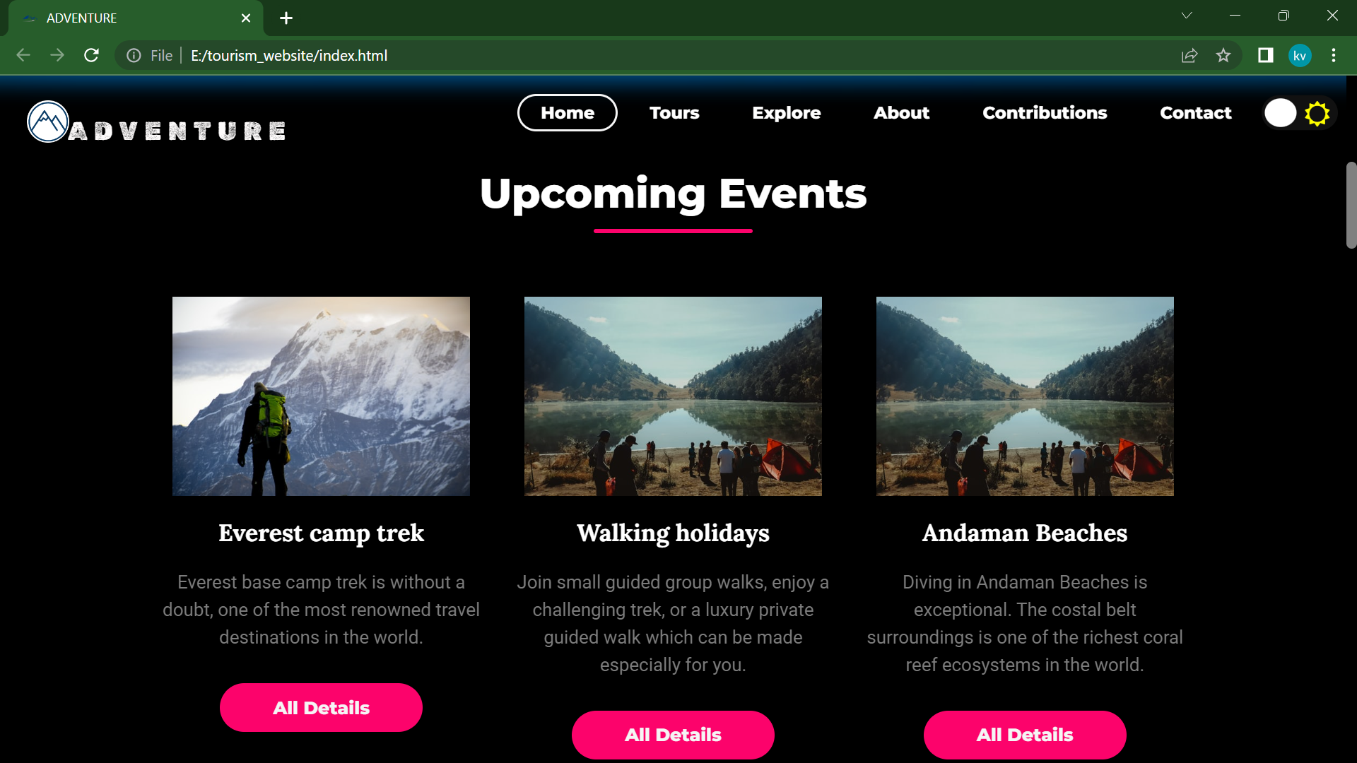 GitHub - vedantkona/Tourism-Website