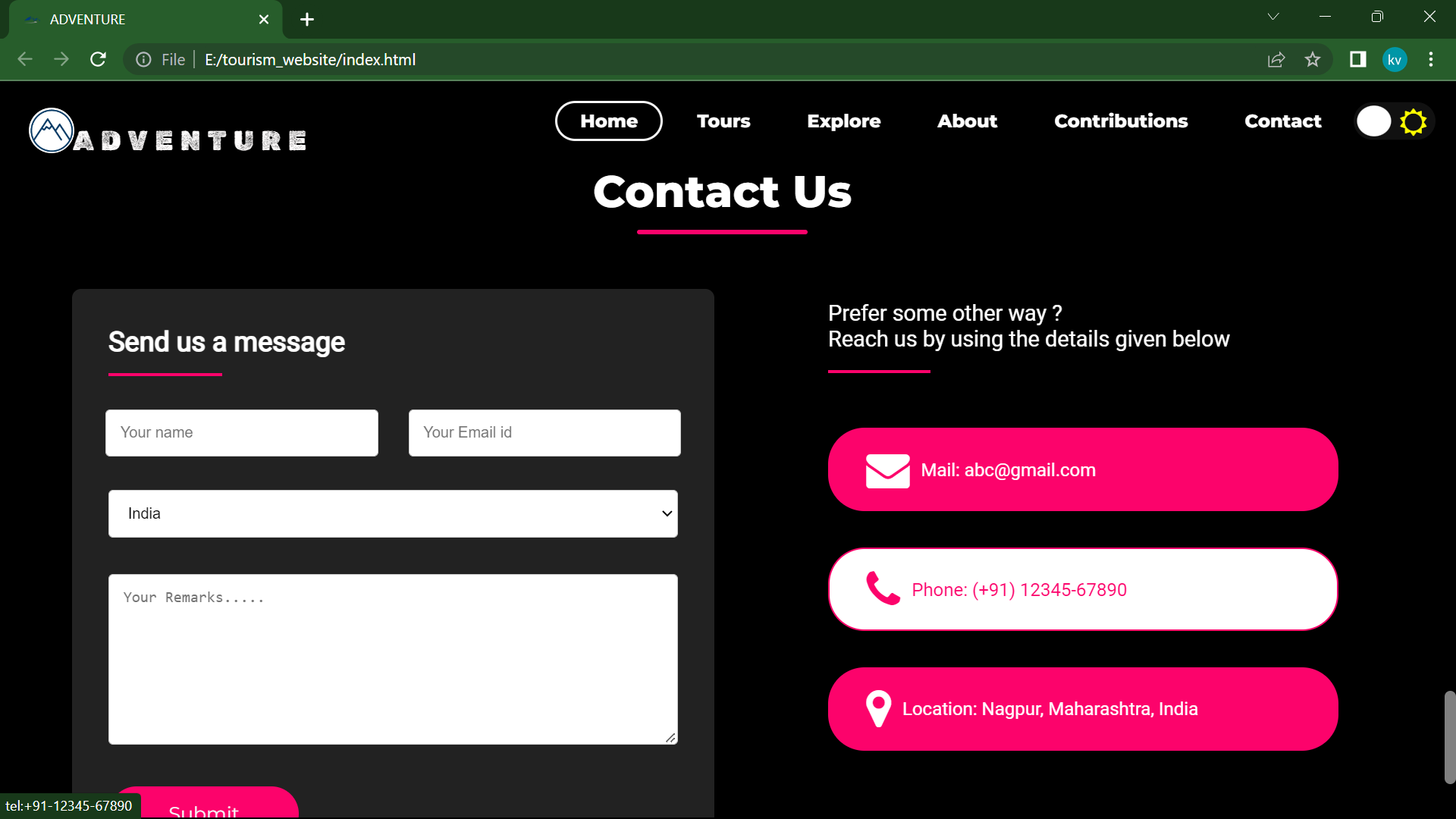 Github Vedantkonatourism Website