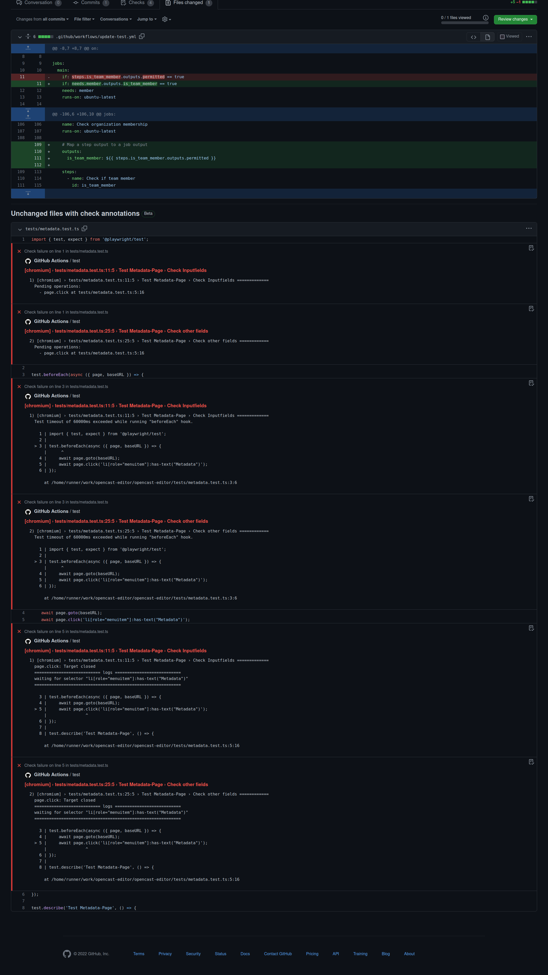Playwright warnings on most pull requests · Issue #846 · opencast/opencast-editor · GitHub