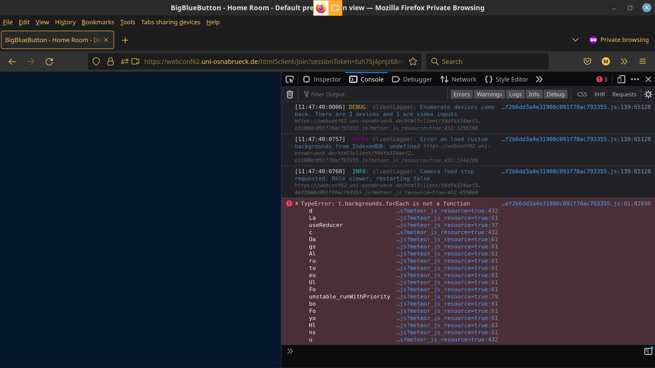 2.6 HTML5 Client Crashes when Sharing Video · Issue #16079 · bigbluebutton/bigbluebutton · GitHub