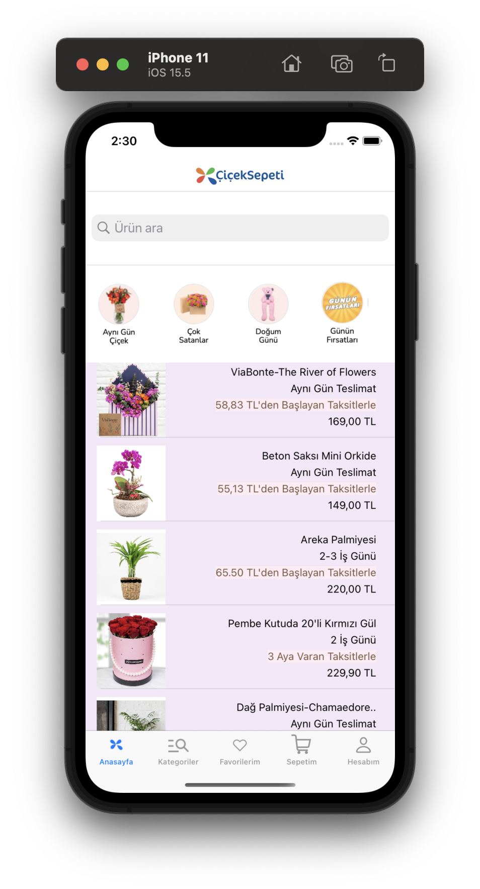 GitHub - ilaydadora/Cicek-Sepeti-App: Cicek Sepeti App Design