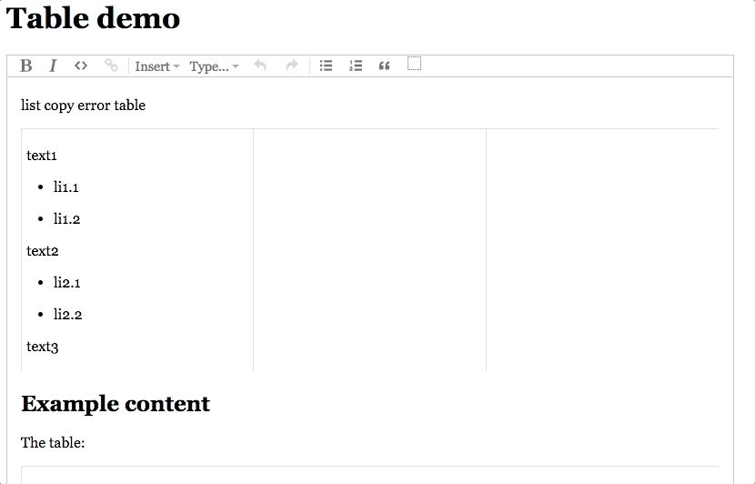 copy list in table is error · Issue #43 · ProseMirror/prosemirror-tables · GitHub