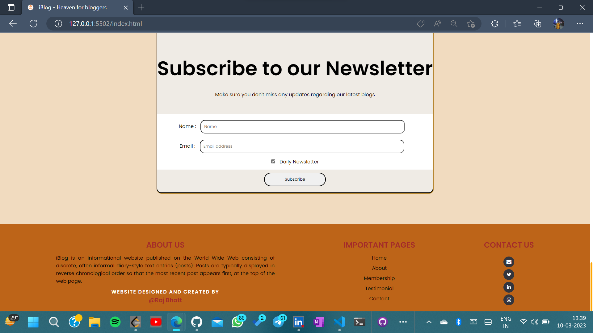 Found some bugs in the website · Issue #120 · mrbhatt2348/iBlog · GitHub