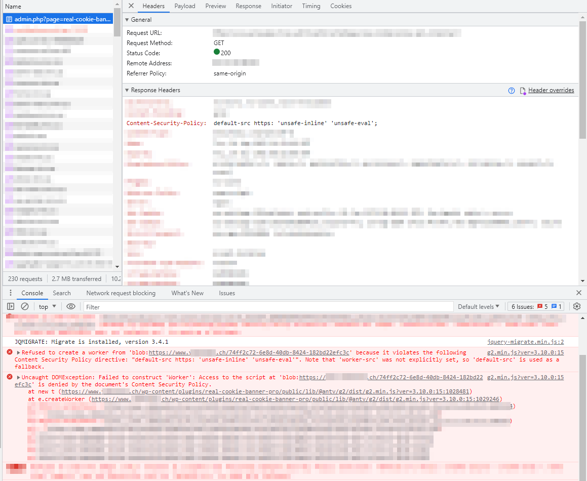 Content Security Policy Failed To Construct Worker Access To The Script At · Issue 5462