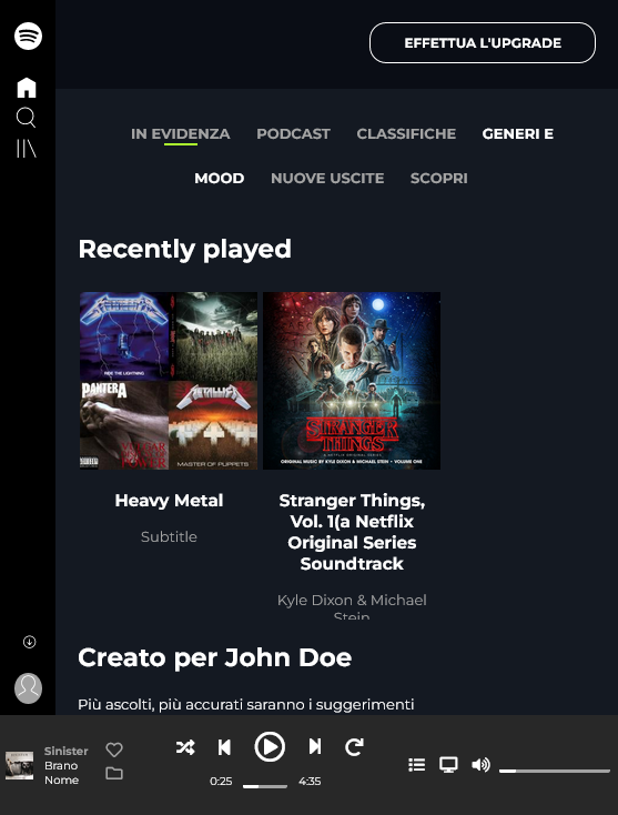 GitHub - gloriaghe/spotifyweb: Web App Spotify rifatta con HTML5 e CSS ...