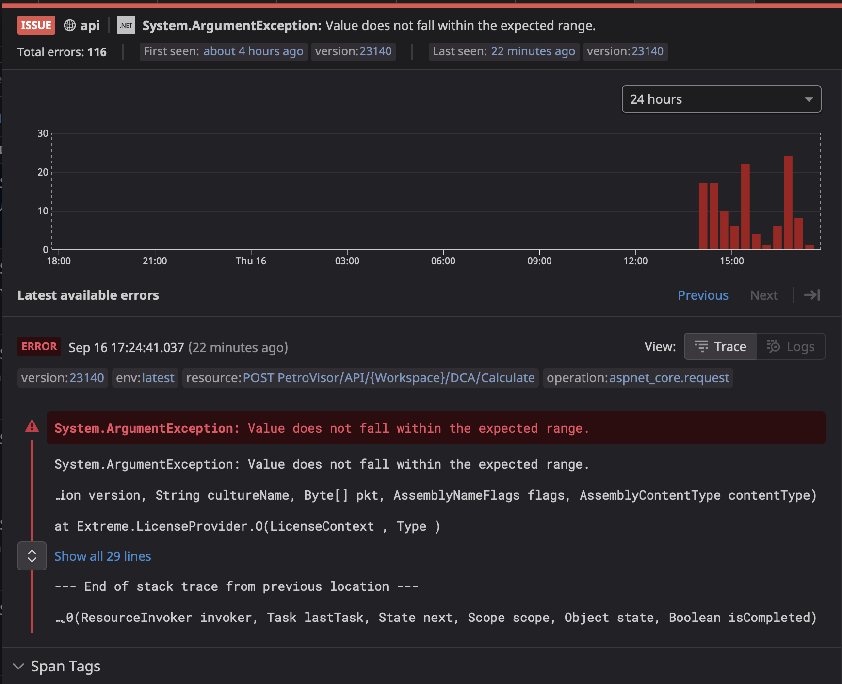 Error After Upgrading DD-Trace - Value does not fall within the expected range · Issue #1789 ...