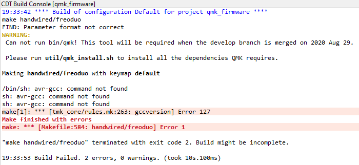 [Bug] Followed the Eclipse guide, but building targets won't work ...