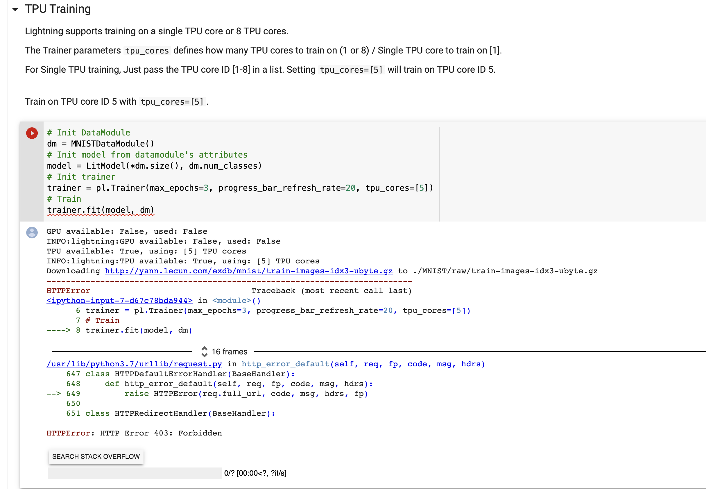 06-mnist-tpu-training.ipynb - Google Colab error · Issue #6393 · Lightning-AI/pytorch-lightning ...