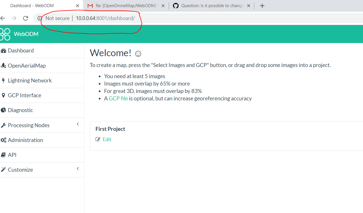 Question: Is it possible to change default port? · Issue #235 · OpenDroneMap/WebODM · GitHub