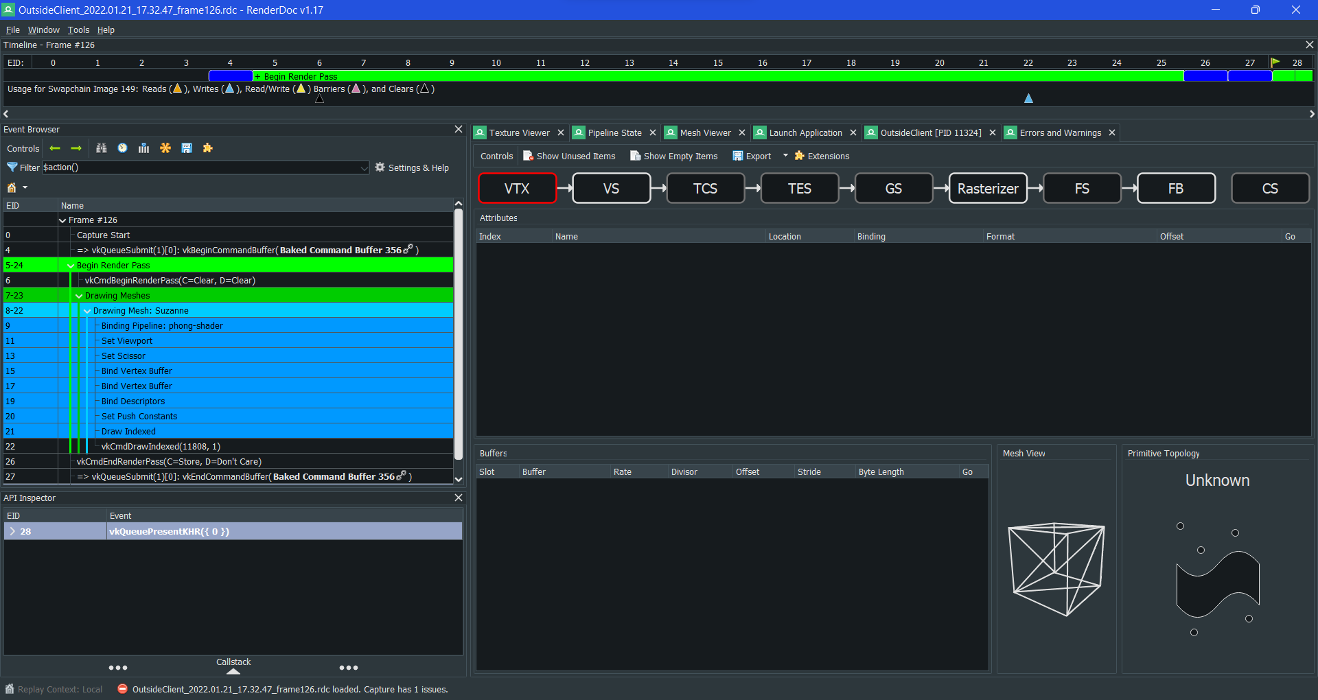 Failed to open capture caused by VK_EXT_debug_marker not supported... · Issue #2455 · baldurk ...