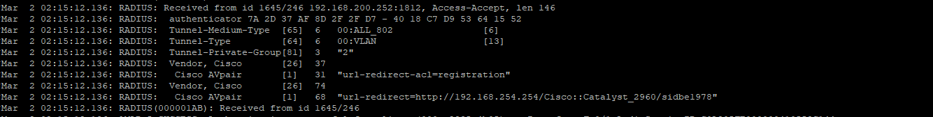 Zen 12 - Redirect URL is not take placed on Switch via Radius Reply ...