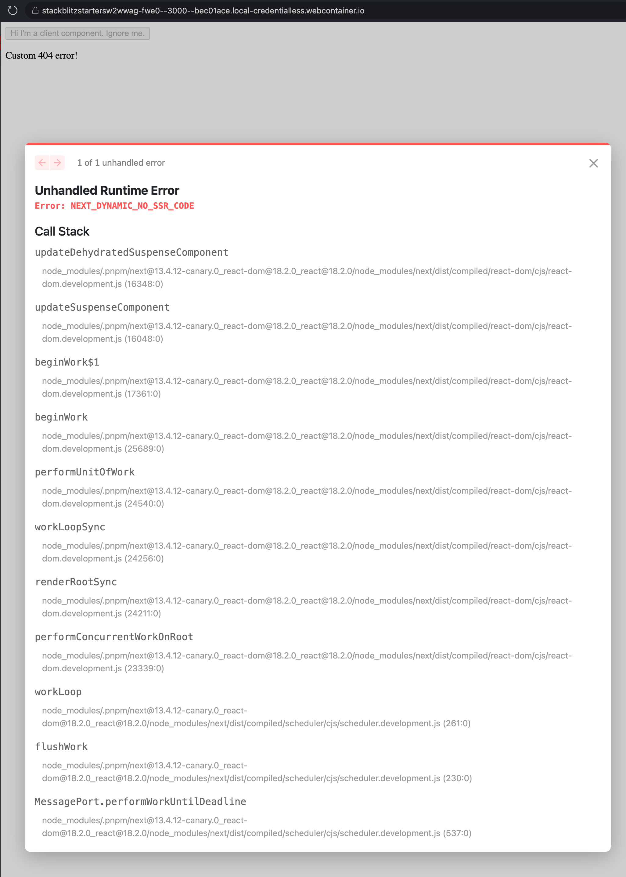 NEXT_DYNAMIC_NO_SSR_CODE thrown on not-found page · Issue #53061 · vercel/next.js · GitHub
