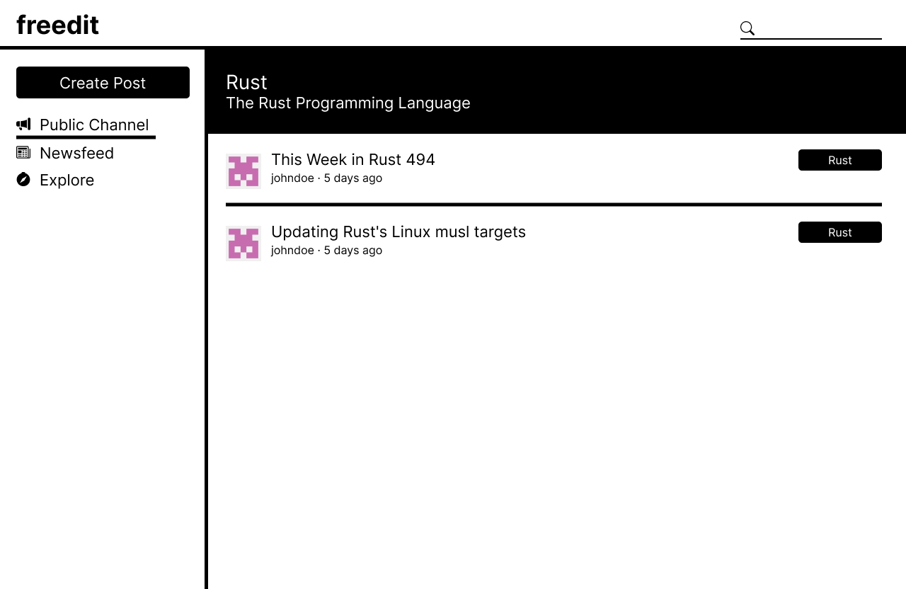 Simple Monochrome UI Design for Freedit · Issue #110 · freedit-org ...