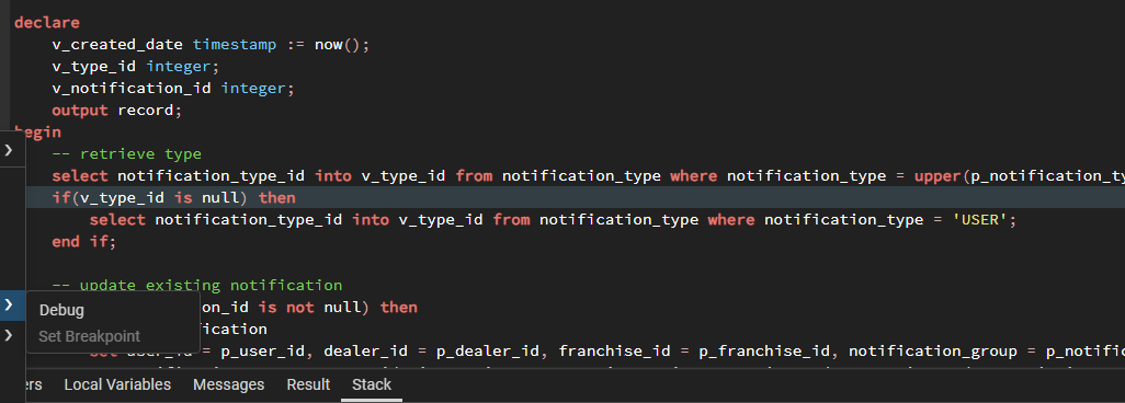 Debugger hangs on a function with an "if statement" · Issue #6832 · pgadmin-org/pgadmin4 · GitHub