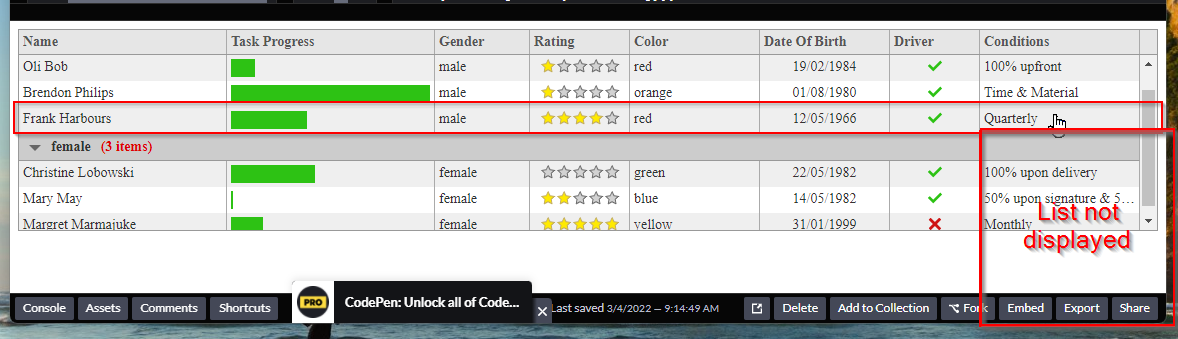 Dropdown list on a select cell not displayed when the row is near the end of the browser · Issue ...