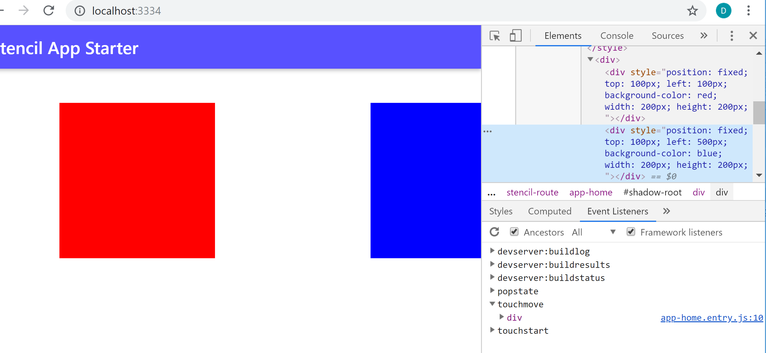 Touch Events not firing on Desktop Chrome · Issue #1747 · stenciljs/core · GitHub