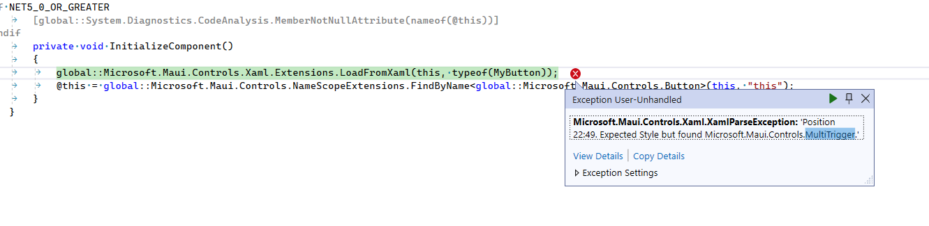 Expected Style but found Microsoft.Maui.Controls.DataTrigger. · Issue #6367 · dotnet/maui · GitHub
