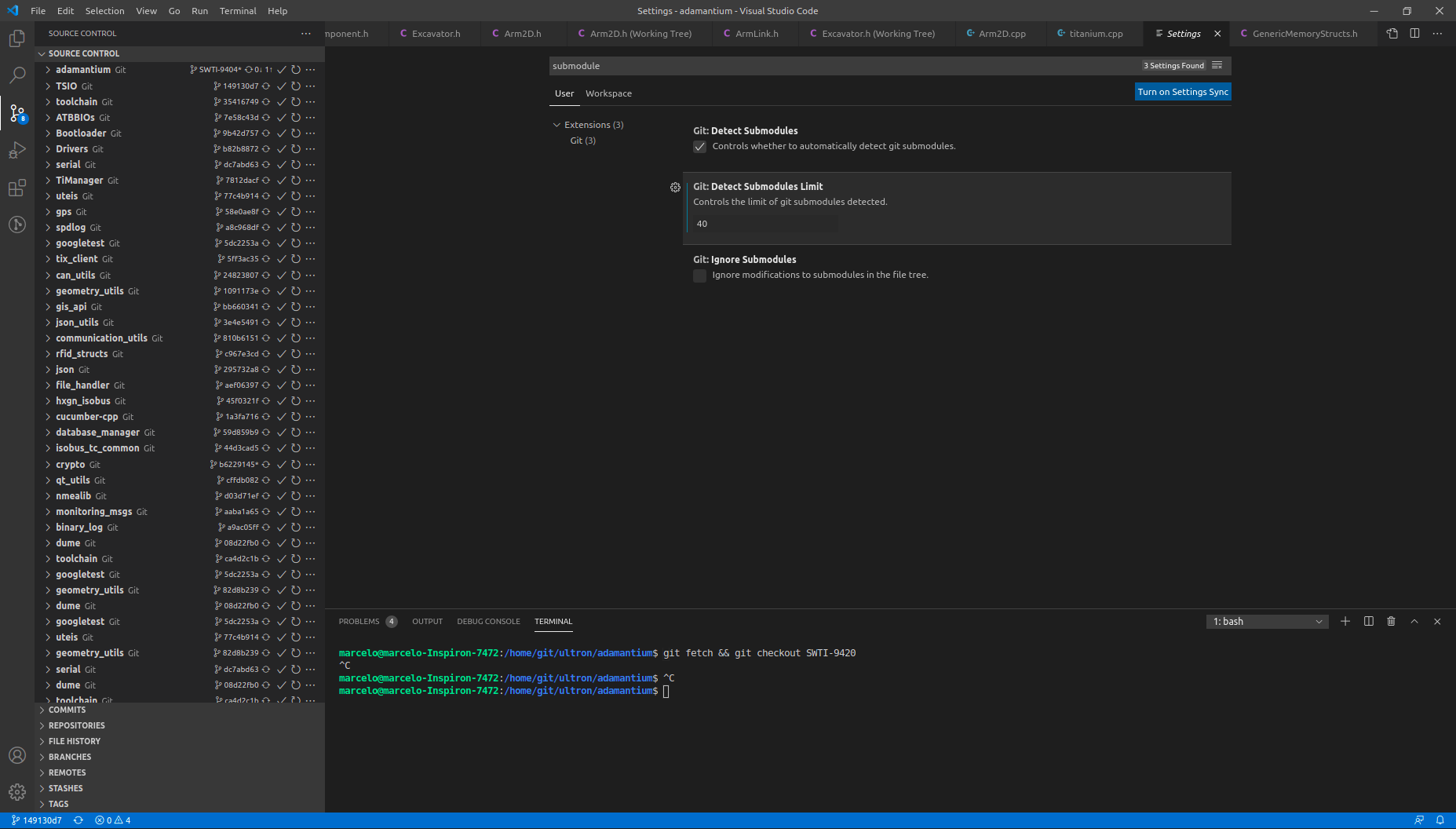Limits for submodules detection · Issue #116999 · microsoft/vscode · GitHub