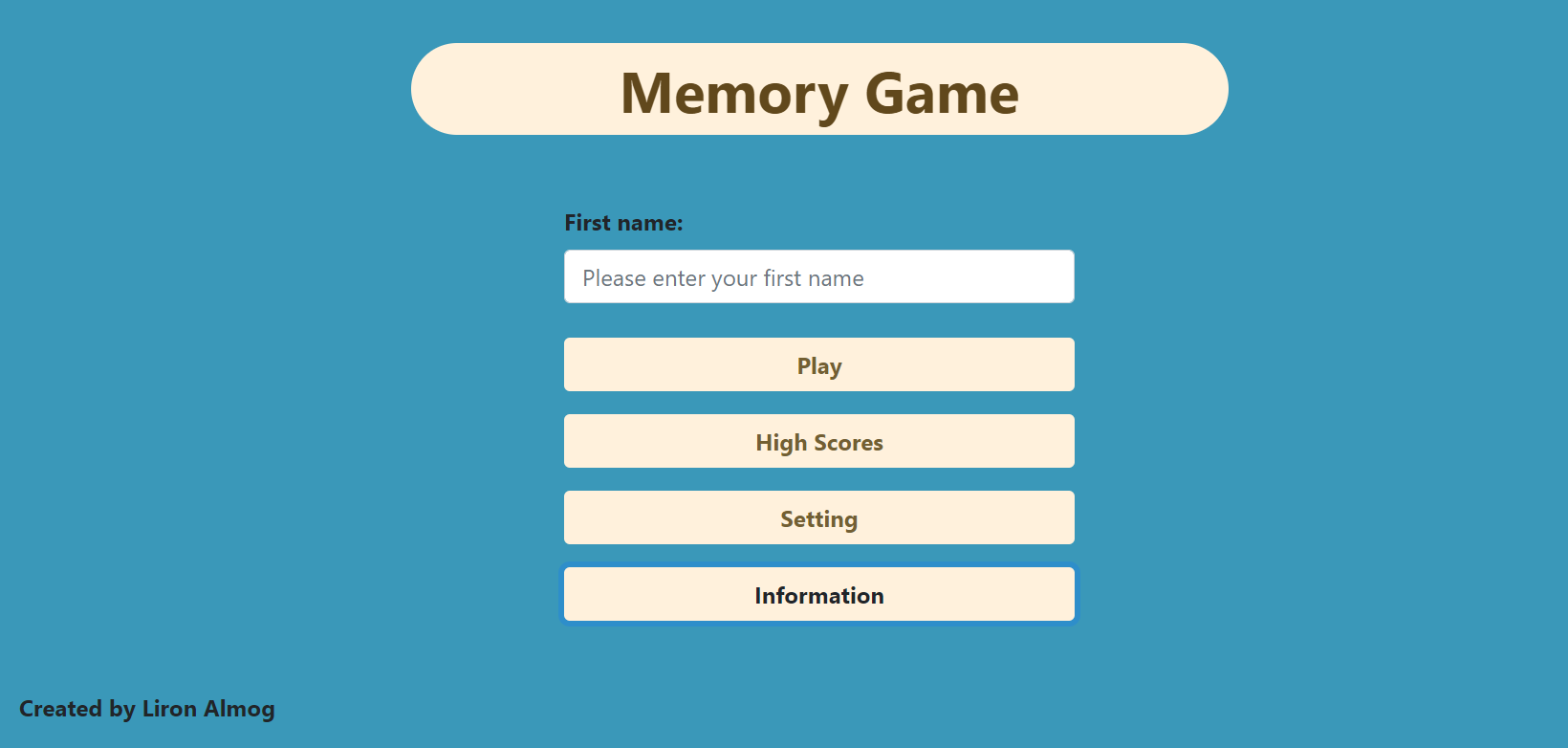 GitHub - Liron-Almog/Memory-Game