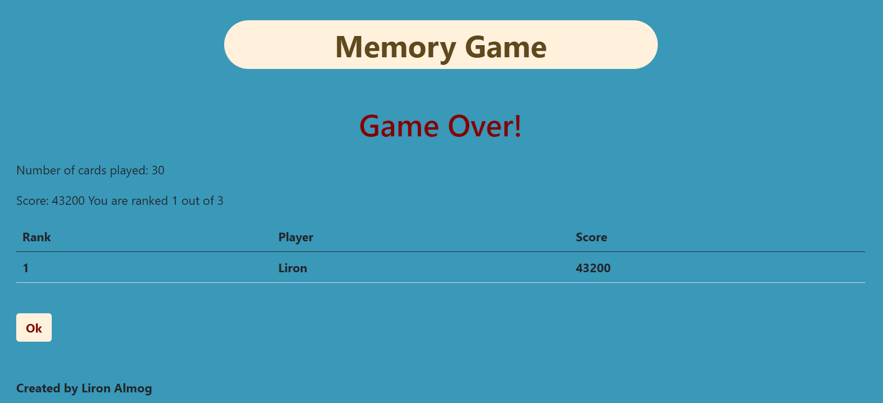 GitHub - Liron-Almog/Memory-Game