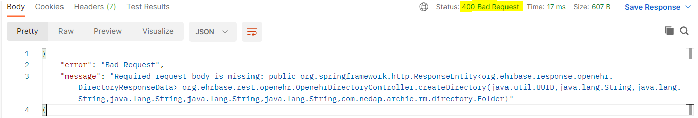 POST /directory is not accepting an empty body · Issue #651 · ehrbase/ehrbase · GitHub