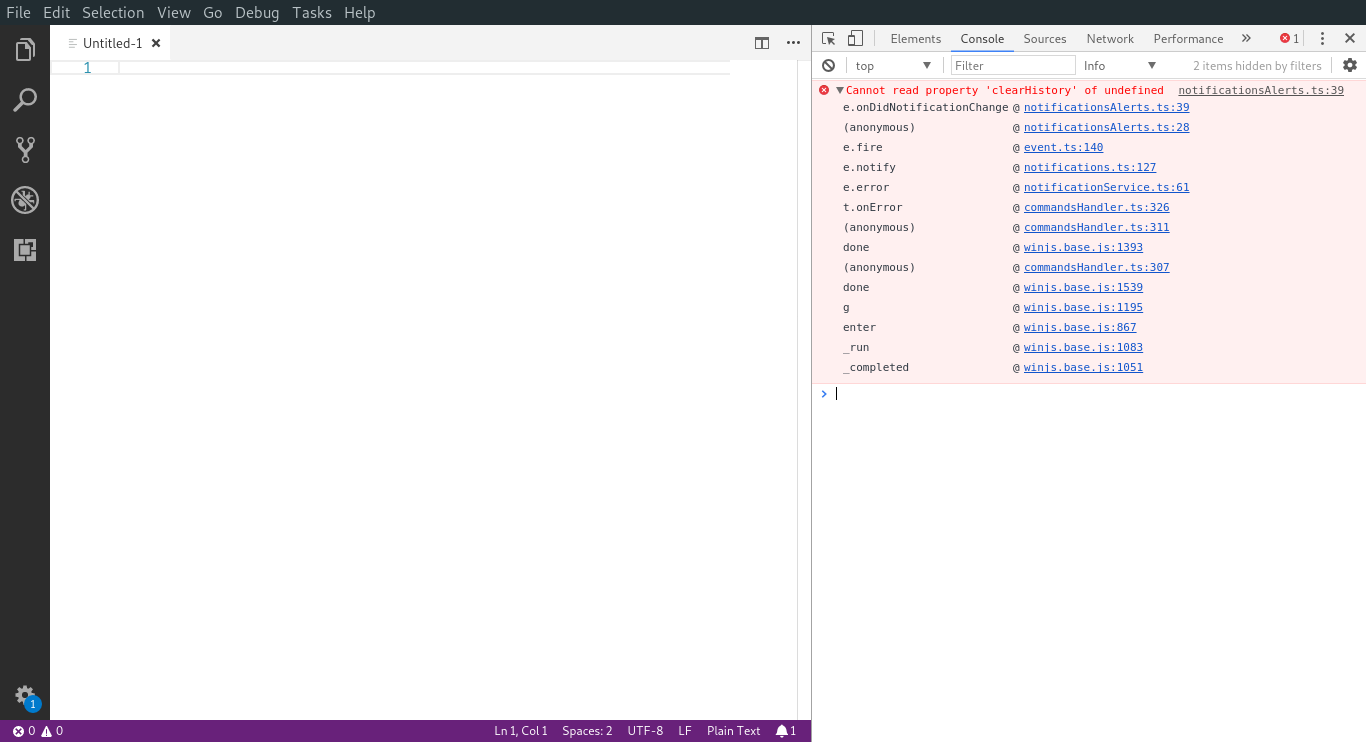 Cannot Read Property Clearhistory Of Undefined · Issue 49673 · Microsoftvscode · Github