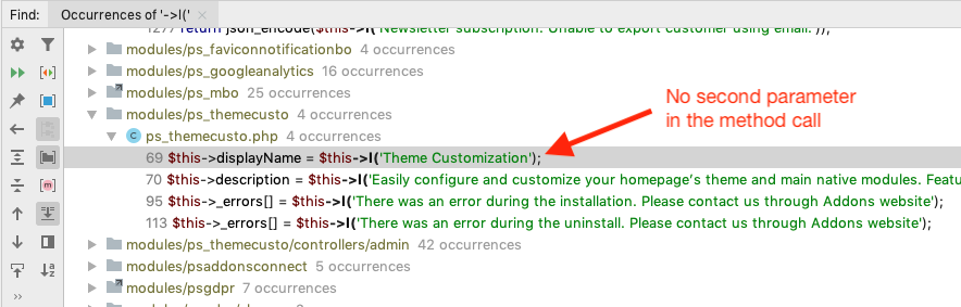 Some Native Modules Wordings Do Not Have Domain · Issue 13476 · Prestashopprestashop · Github 