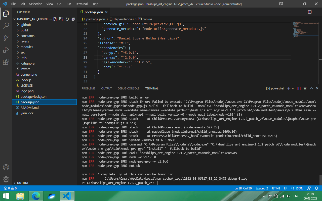 npm run build error · Issue #887 · HashLips/hashlips_art_engine · GitHub