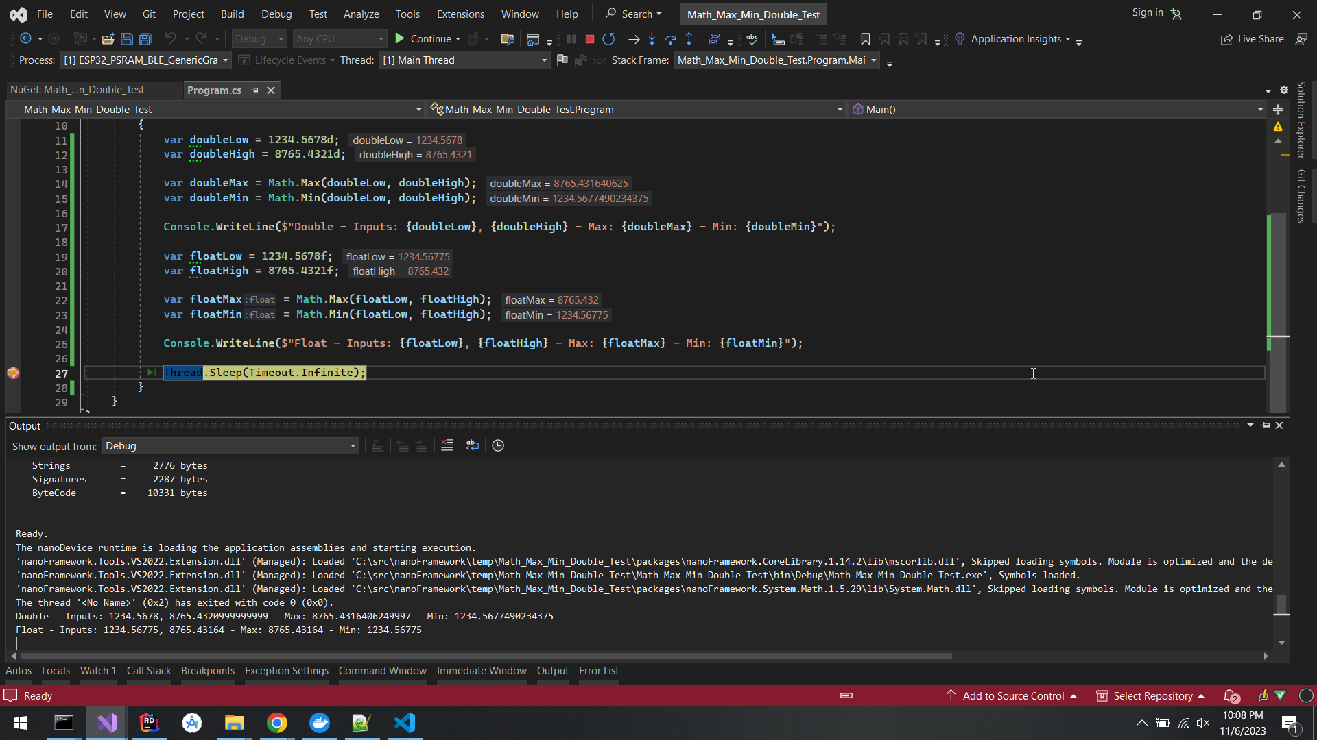 `Math.Max(double)` and `Math.Min(double)` lose precision in the return value · Issue #1401 ...