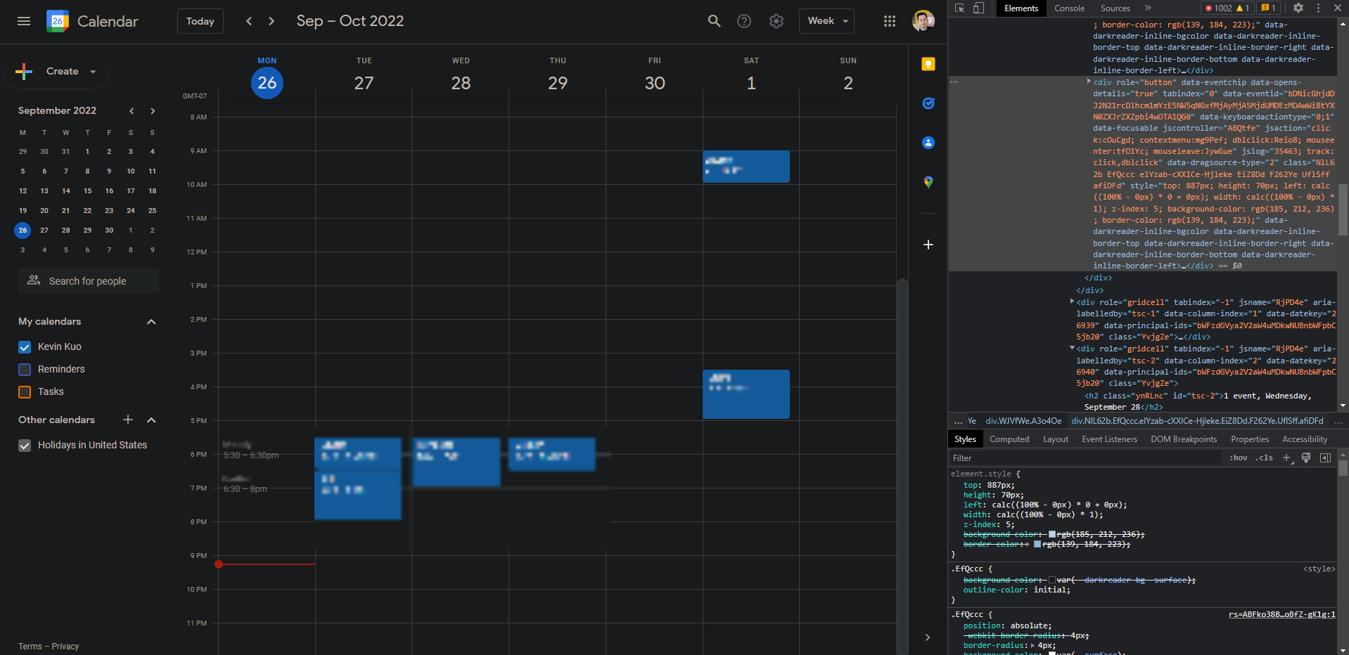 [Broken Website] Google Calendar · Issue #9933 · darkreader/darkreader · GitHub