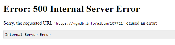 Error: 500 · Issue #70 · hufman/vgmdb · GitHub