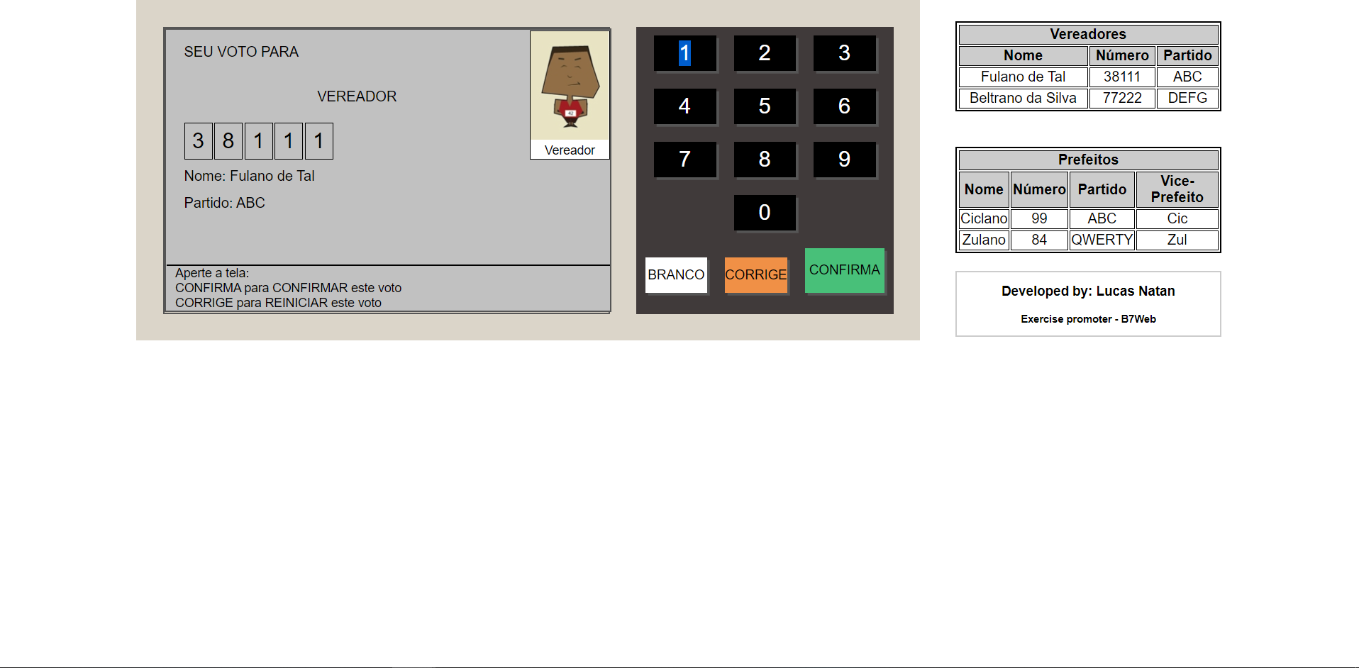 GitHub - lucasnatanmelo/Urna-Eletronica: Urna Eletrônica - Simulador - Exercício utilizando HTML ...