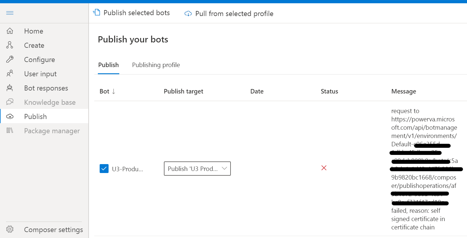Cannot publish BFC to PVA · Issue #9168 · microsoft/BotFramework-Composer · GitHub