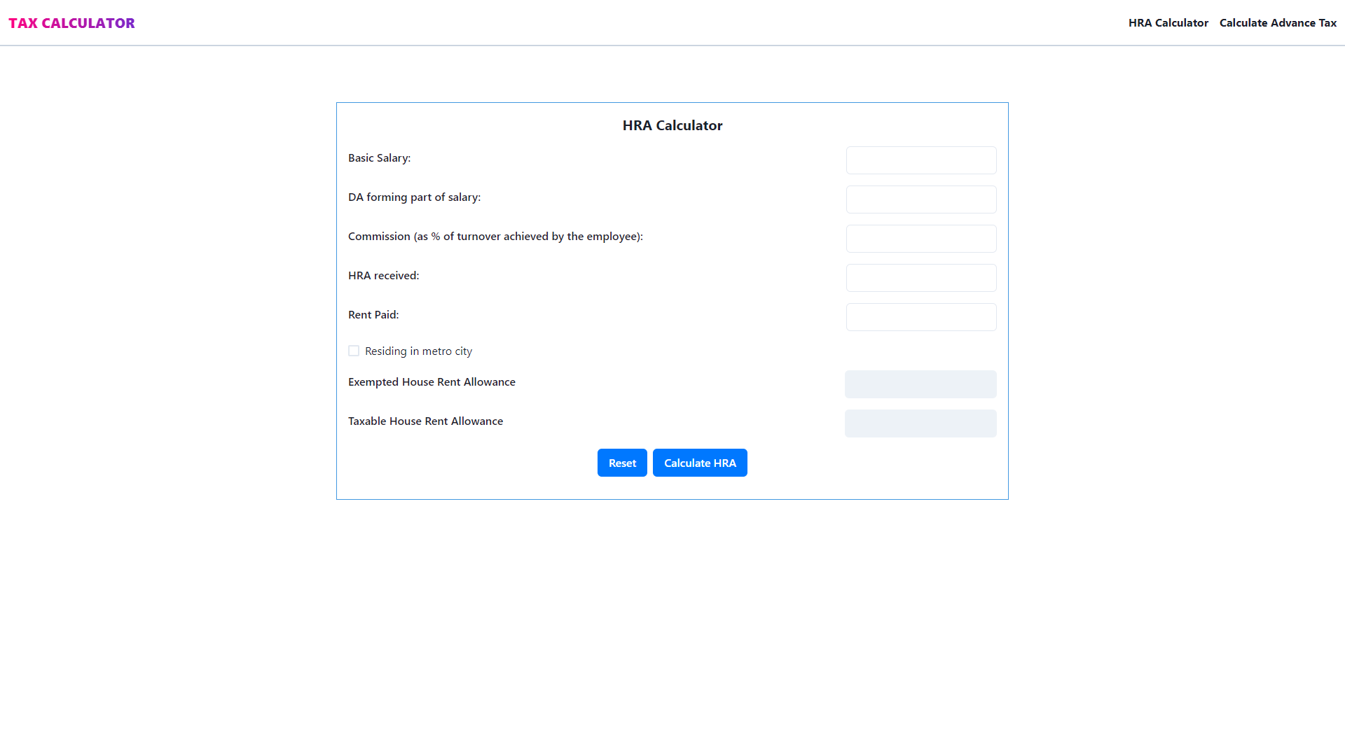 GitHub - HARSHAL-AP/tax_calculator: The Tax Calculator is a web application that allows users to ...
