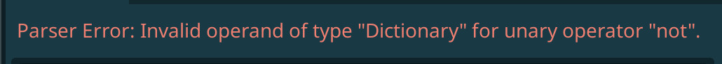 `not` statements or `and` statements do not resolve operands to bool ...