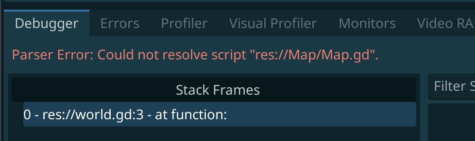When a file has syntax errors and is preloaded, the project gives strange errors from the editor ...