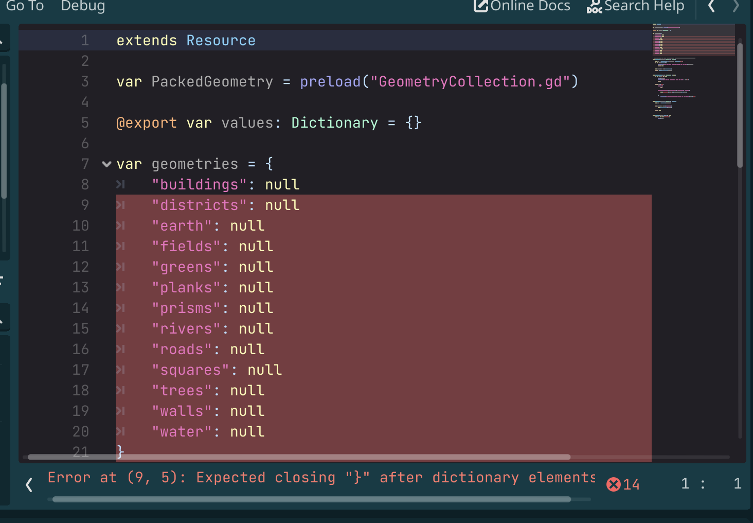 When A File Has Syntax Errors And Is Preloaded The Project Gives Strange Errors From The Editor 
