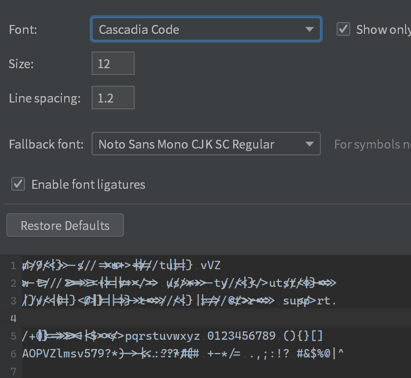 display wrong in goland · Issue #145 · microsoft/cascadia-code · GitHub