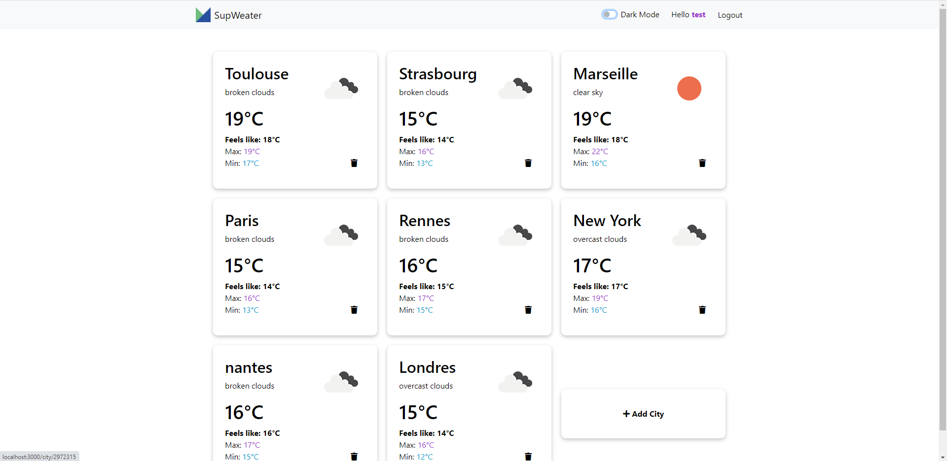 GitHub - clementchesneau/SupWeather-React: Solo school project. I had to use OpenWeatherMap Api ...