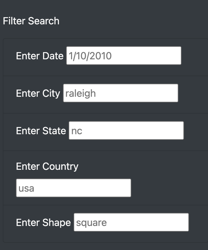 GitHub - marlawinstead/UFOs: Creating a webpage using JavaScript