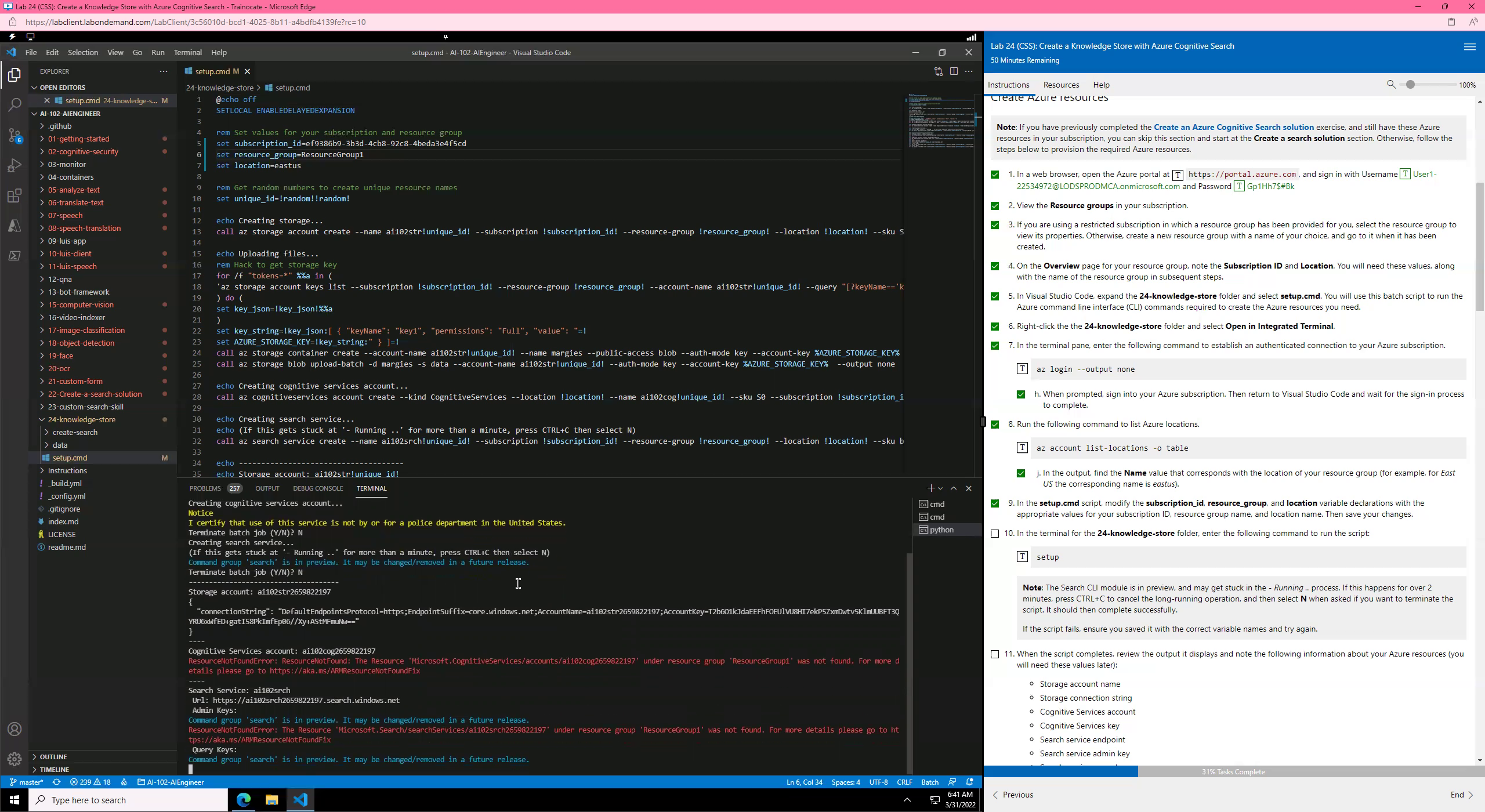 Lab:24 Setup script is not stable, normally cannot complete as whole · Issue #131 ...