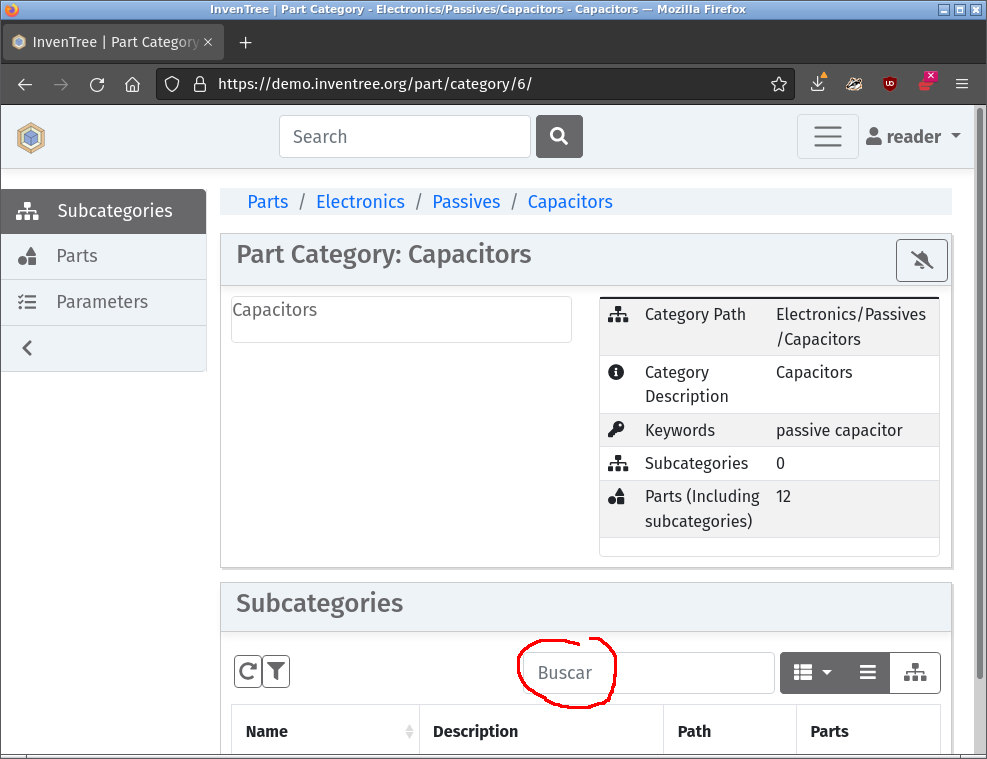 [BUG] demo instance : spanish caption for search box · Issue #2290 · inventree/InvenTree · GitHub