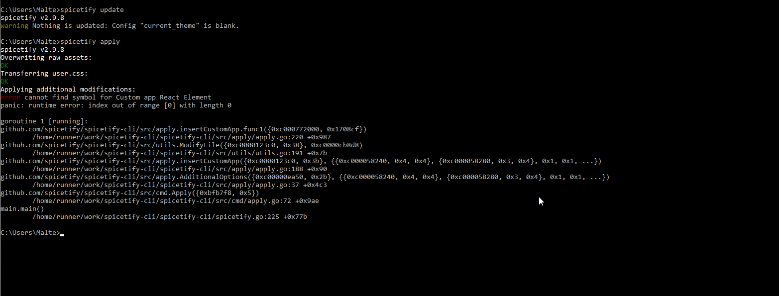 apply broken · Issue #1747 · spicetify/cli · GitHub