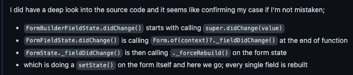 Improve re-building when change single field (that don't be affect to ...