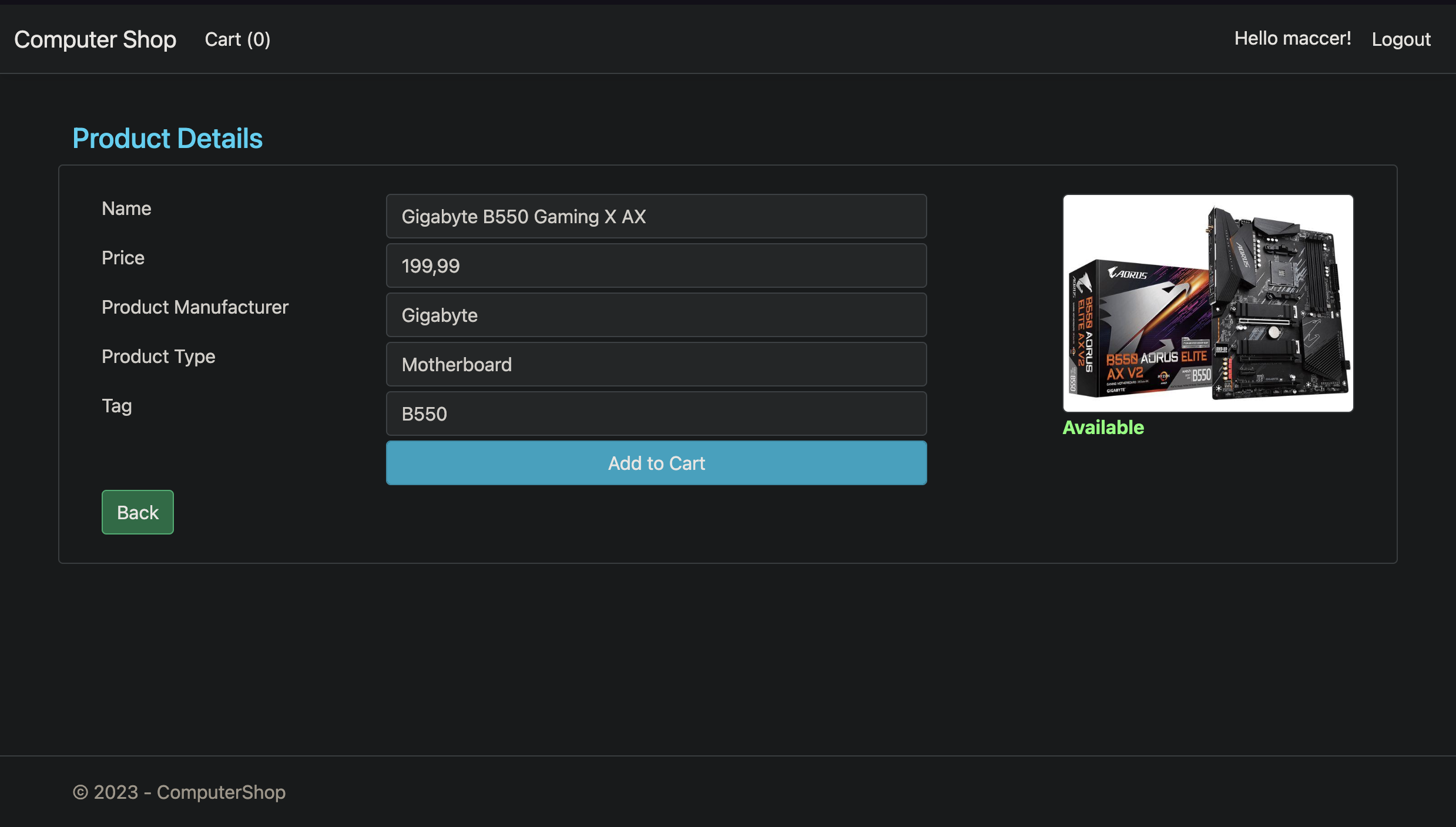 GitHub - Maccer0/ComputerShop: ASP.NET e-commerce app