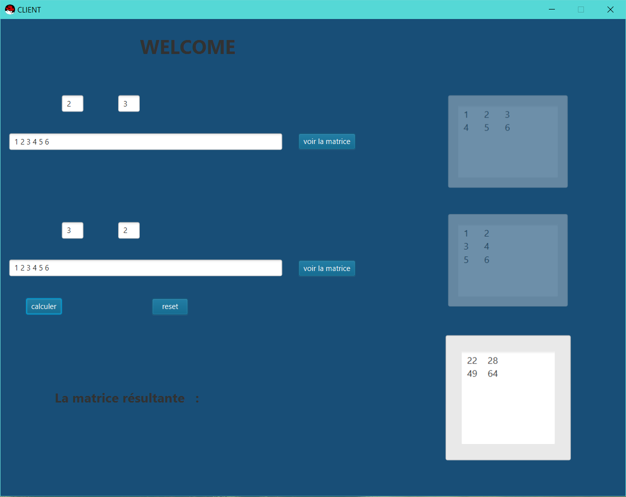 GitHub - MrRfifa/Serveur-Client-RMI-Matrice: Multiplication de 2 matrices