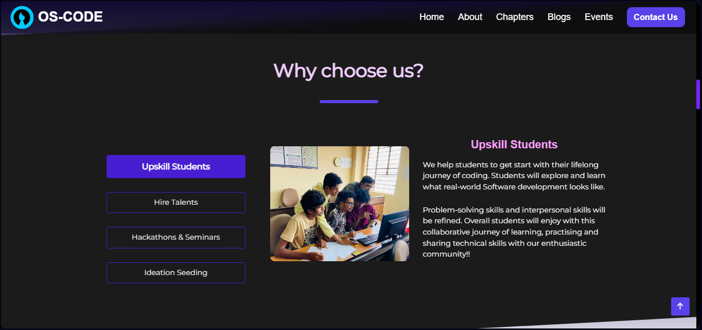 Fix the layout of 'WHY CHOOSE US' section · Issue #269 · OSCode-Community/OSCodeCommunitySite ...