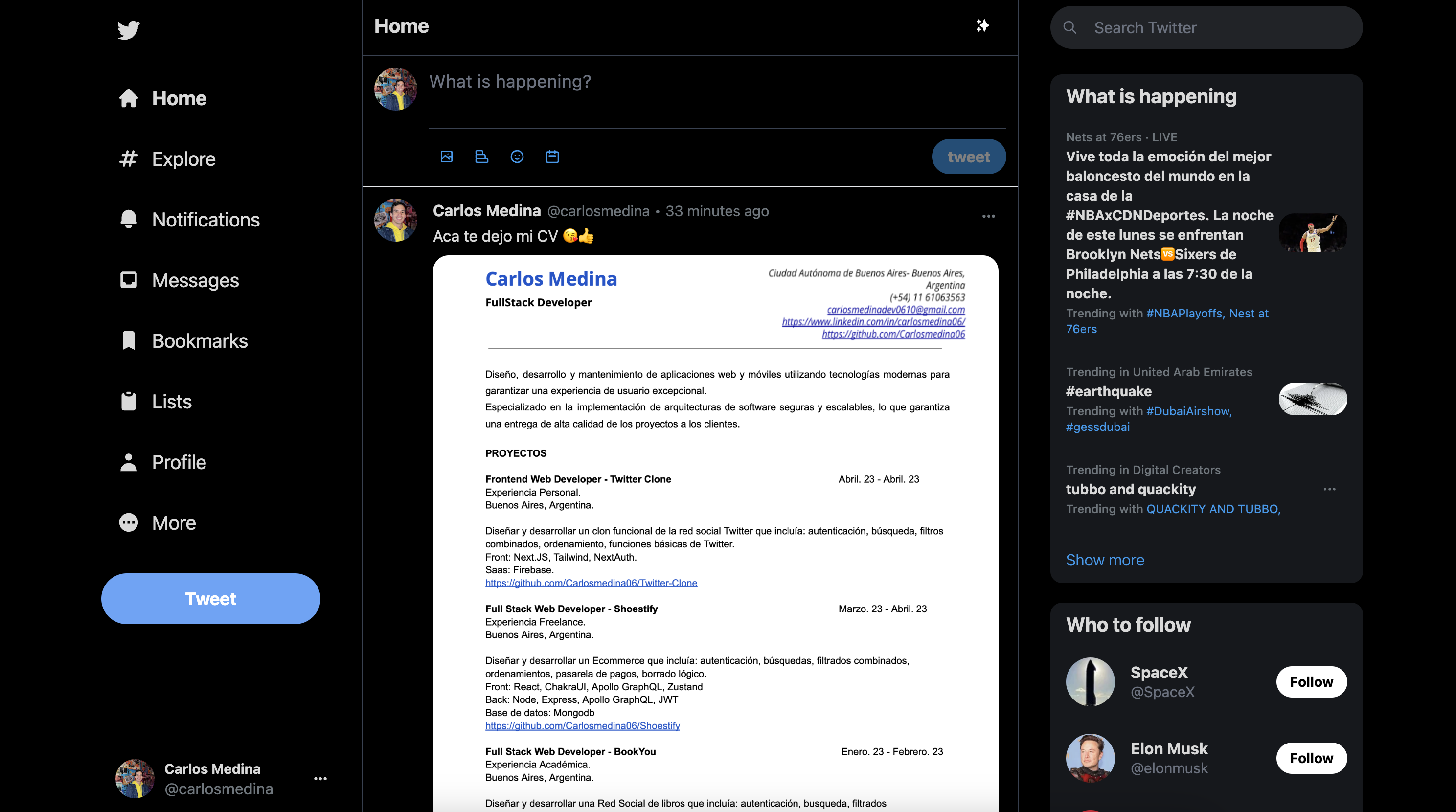 GitHub - Carlosmedina06/Twitter-Clone: Este es un proyecto de clon de ...